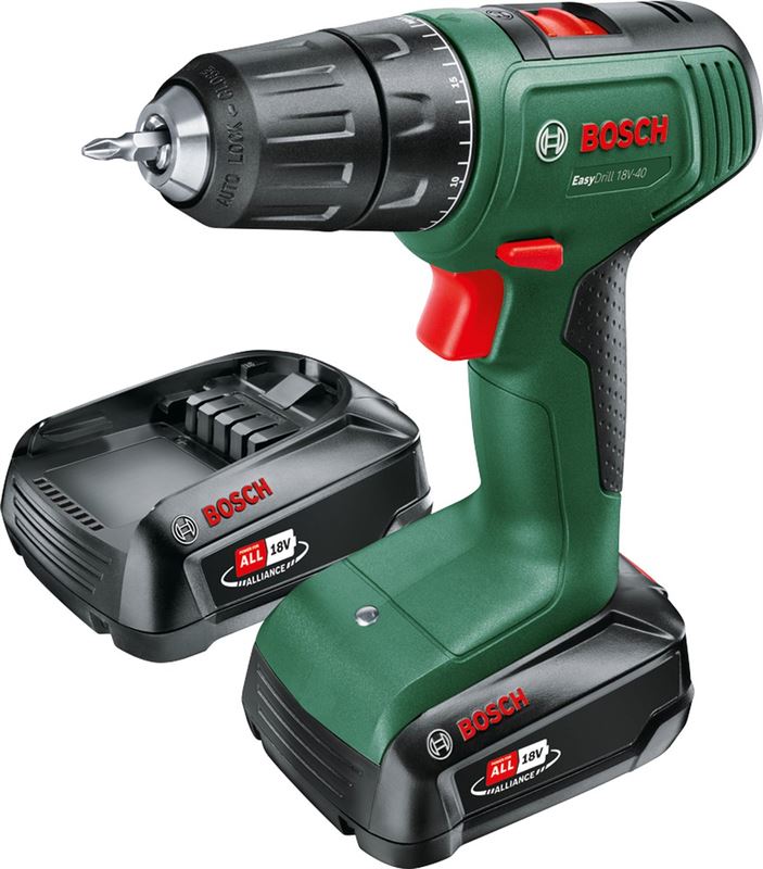 Bosch EasyDrill 18V-40 accuschroefboormachine - 2x 18 V Li-Ion accu (2 ...