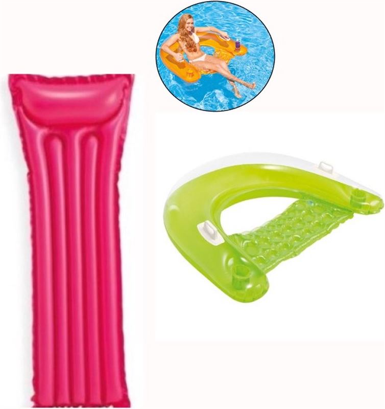 Intex 183 x 69 cm + Loungestoel 152 x 99 cm WaterHangmat Zwemband ...