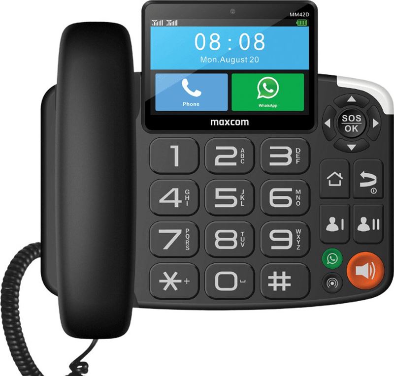 Maxcom MM42D - Vaste telefoon met simkaart, 4G, dual sim, grote knoppen ...