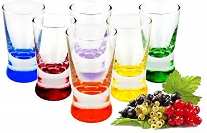 Sendez 6 borrelglaasjes tequilaglazen X kleurrijke glazen jenever shots ...